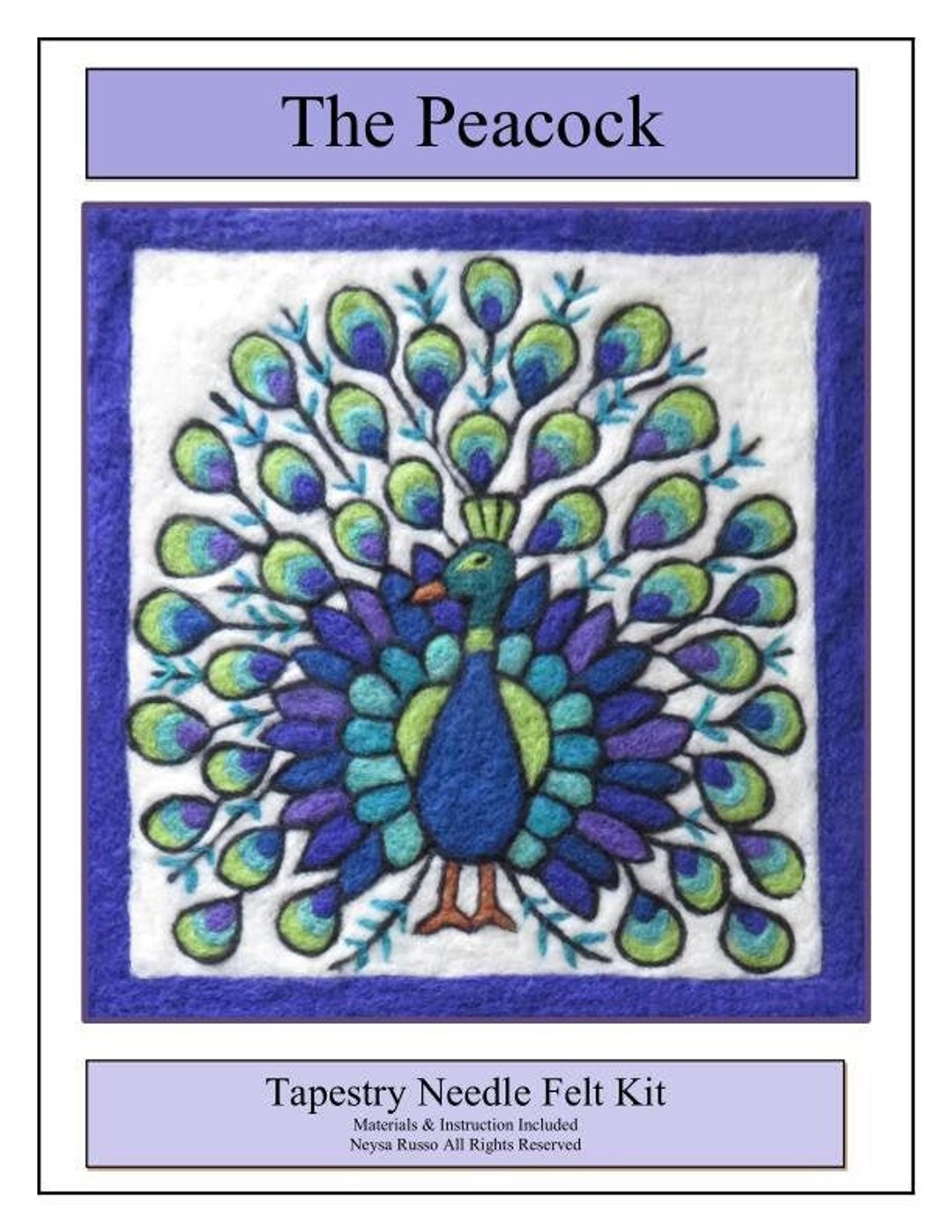Needle Felt Peacock Bloom Kit Peacock Tapestry - Beginners Welcome! - Etsy
