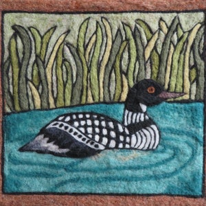Needle Felting Kit Loon Tapestry Adult Craft Kit Made in Vermont Design ...