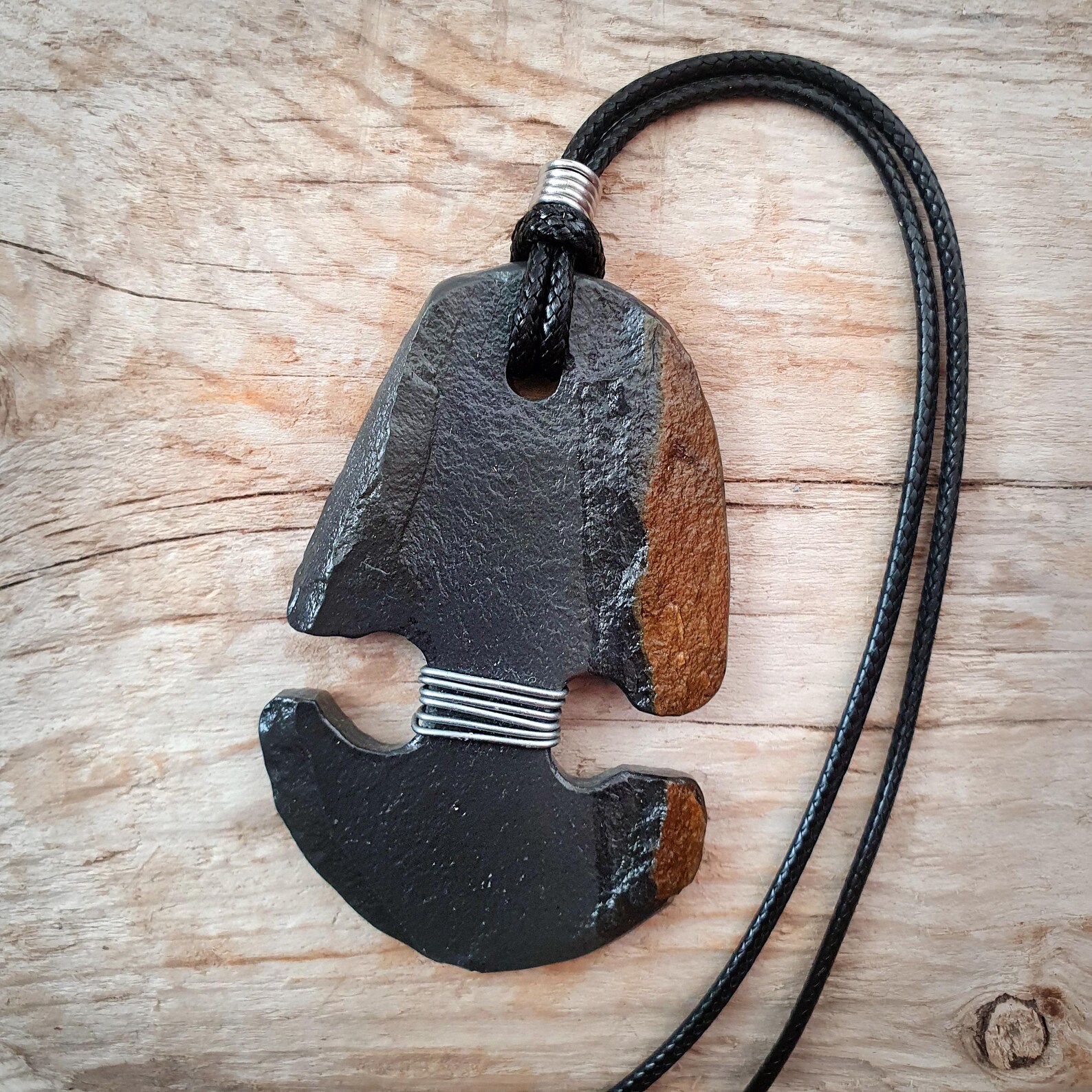 Pagan Stone Amulet Pendant, Celtic Druid Necklace, Witchcraft Stone ...
