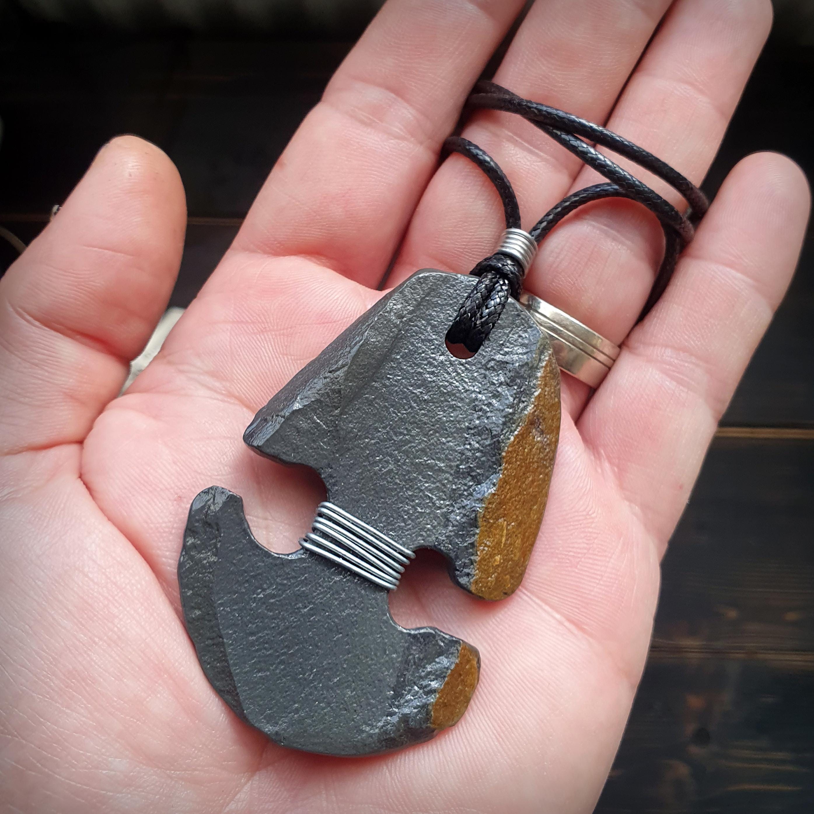 Pagan Stone Amulet Pendant, Celtic Druid Necklace, Witchcraft Stone ...
