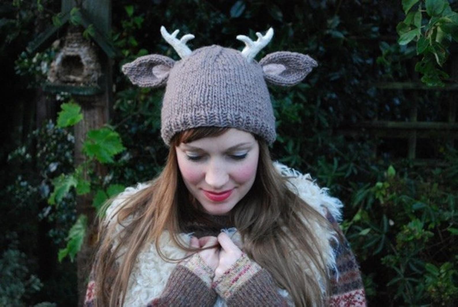 Deer With Little Antlers Hat - Knitting Pattern - Etsy