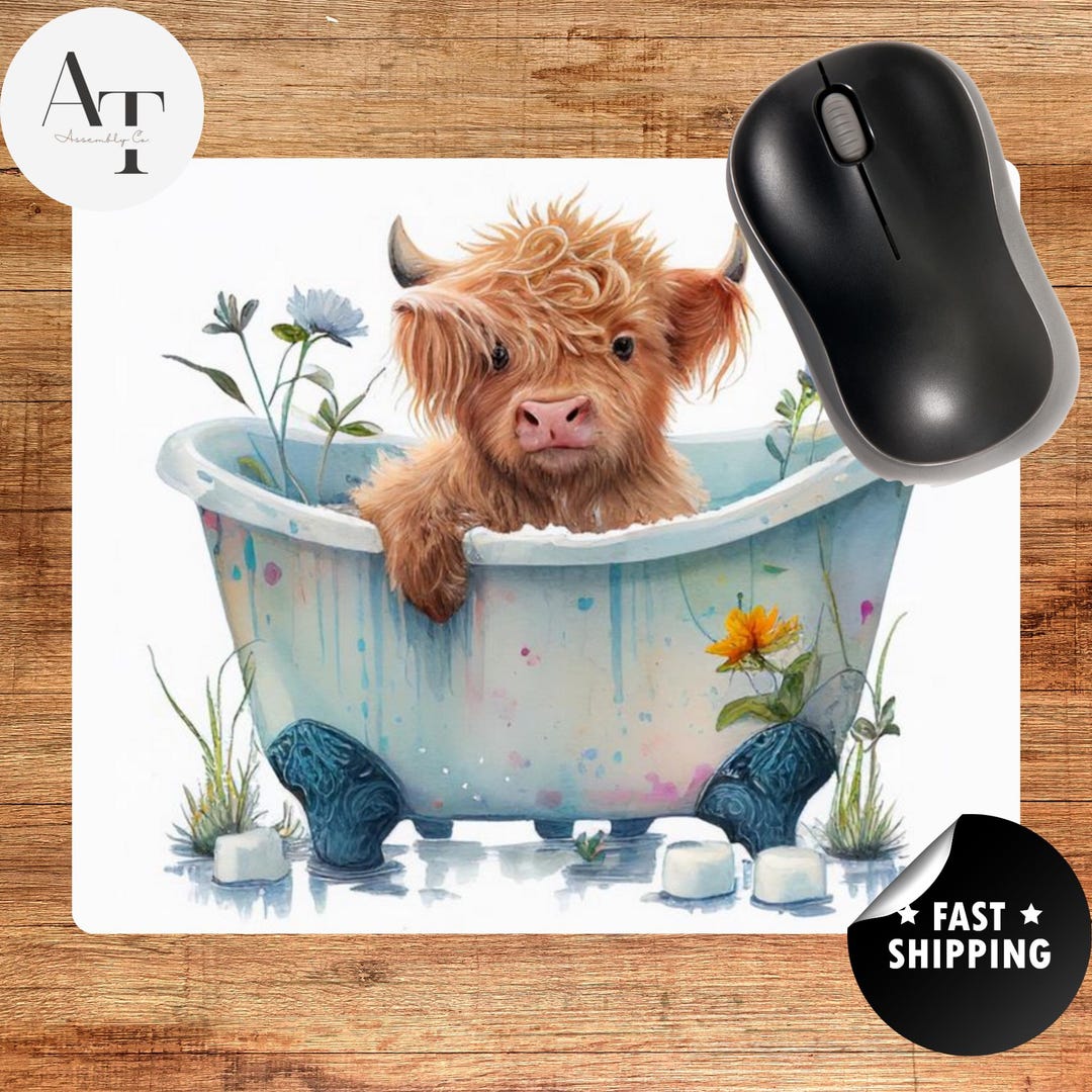 Highland Cow Mousepad – Cute Cow Desk Mat, Farmhouse Office Decor, Cow ...