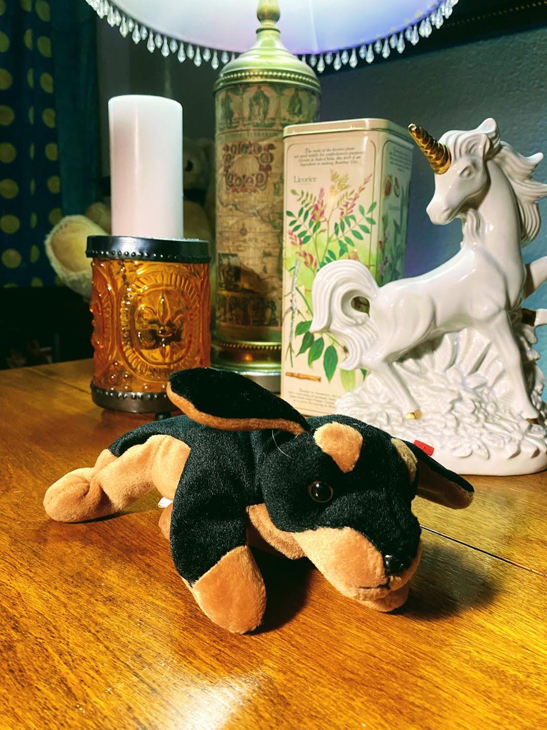 Doby the Doberman – 1996 – Ty Beanie Baby – Black and Brown Plush Dog ...