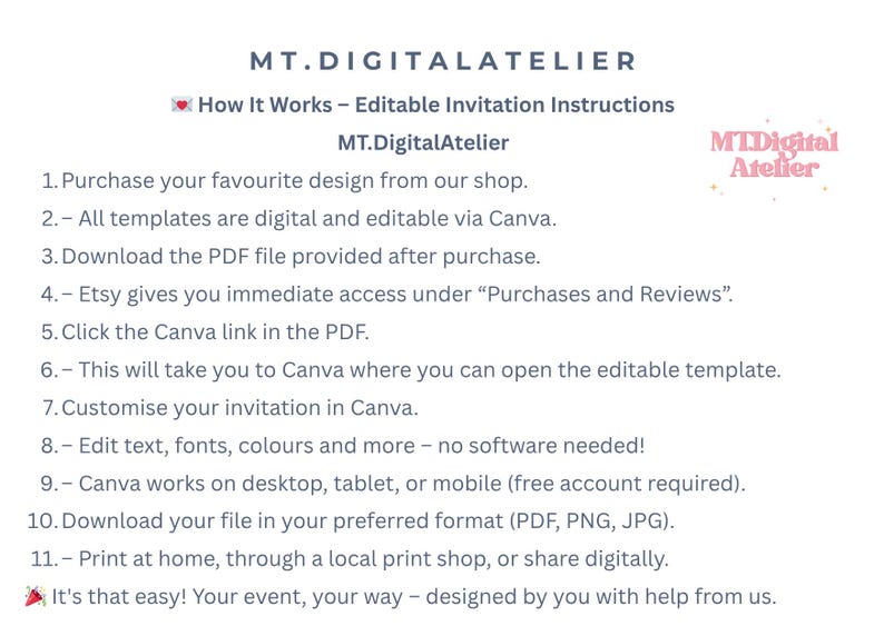 Editable Stitch Birthday Invitation | 5x7 Canva Template | Fun Blue ...