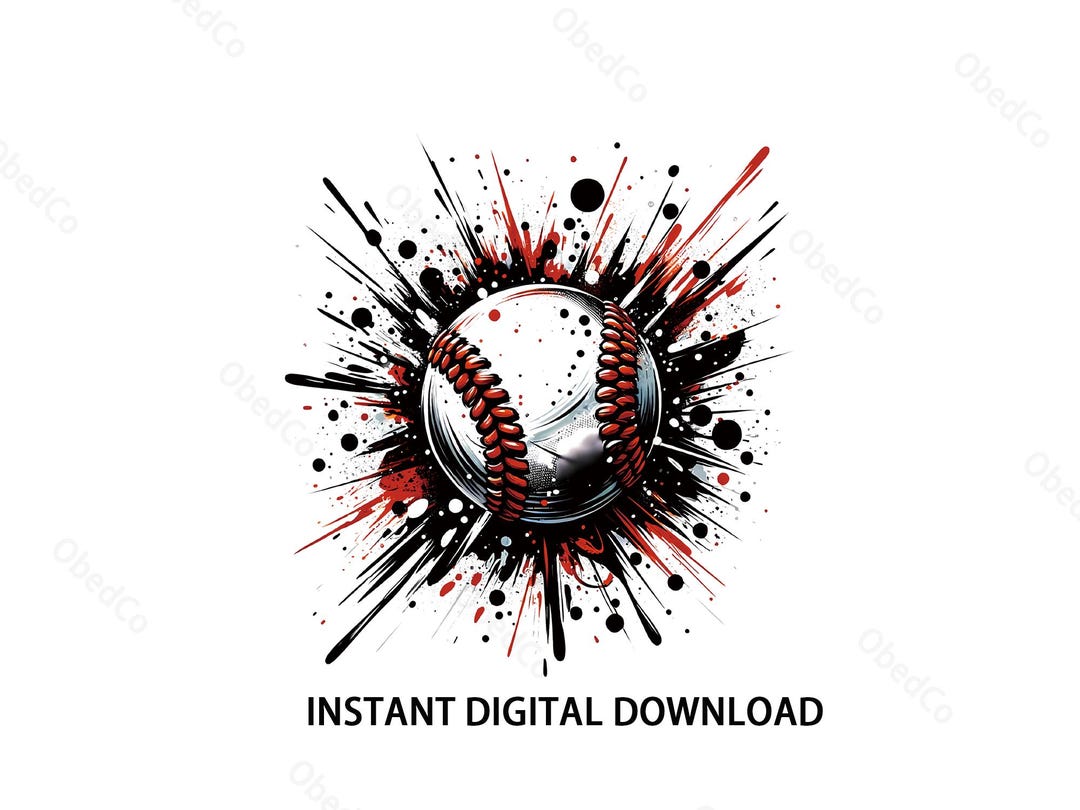 Splatter Baseball Png, Baseball Lover Png, Watercolor Baseball Clipart ...