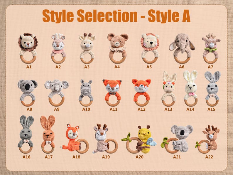 Custom Animal Rattle With Babies Name, Personalized Toy Rattle With ...