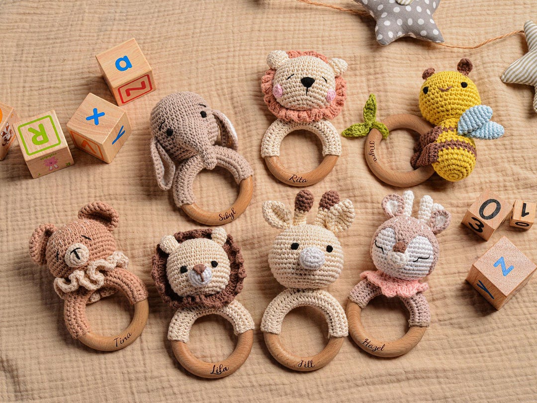 Custom Animal Rattle With Babies Name, Personalized Toy Rattle With ...