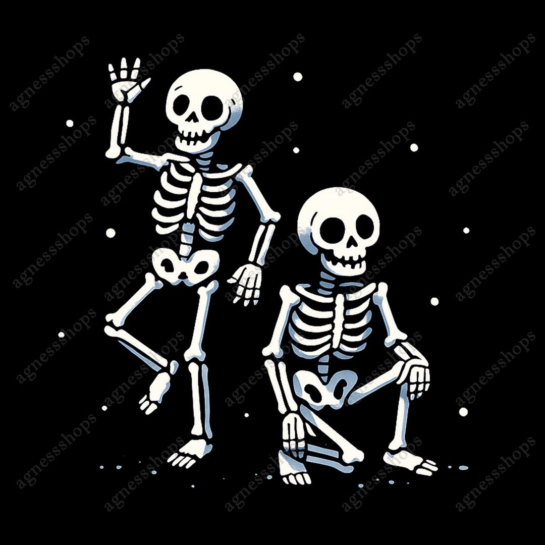 Subtle Party Skeletons Halloween PNG File, Funny Spooky Digital ...