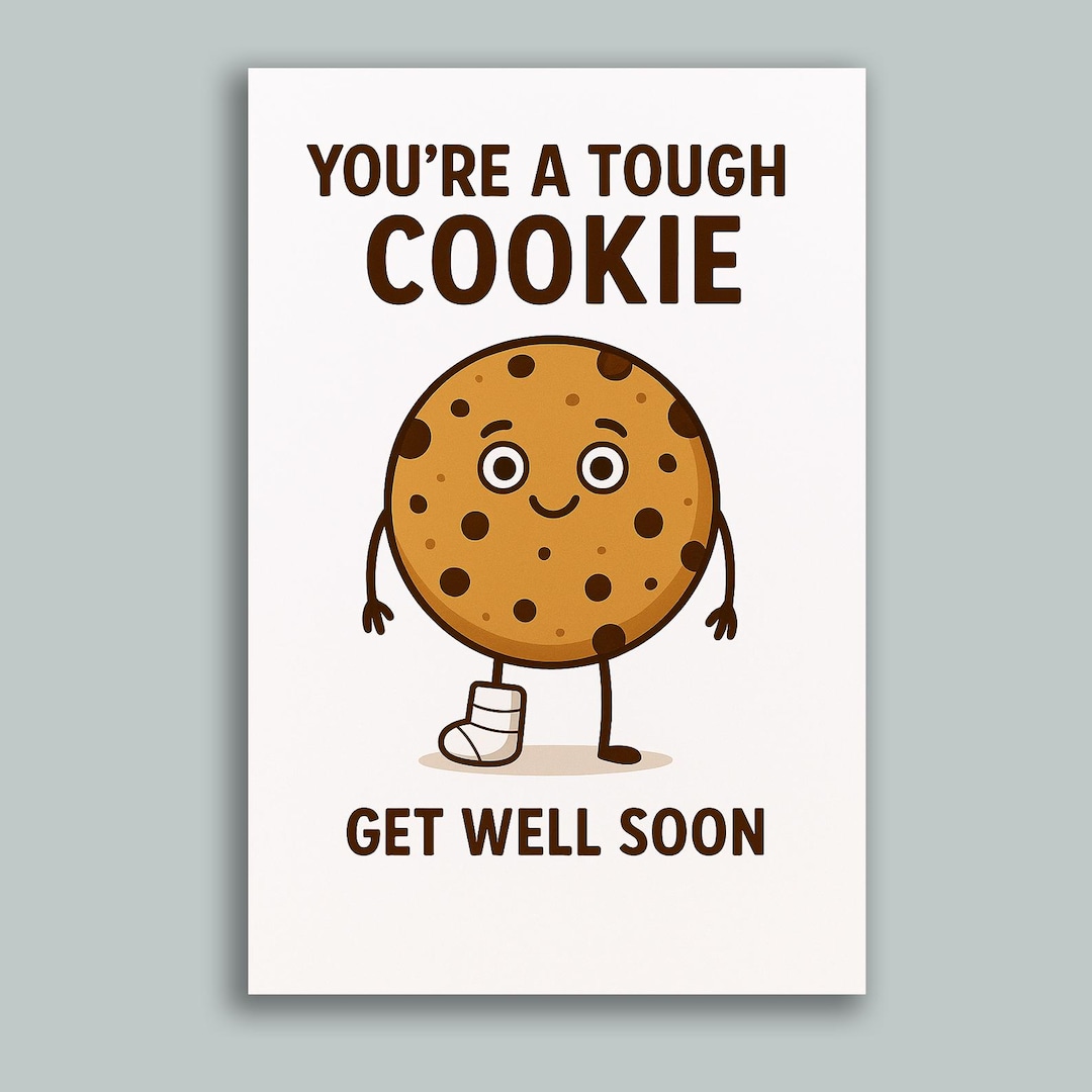 You're a Tough Cookie, Get Well Soon Card - Etsy