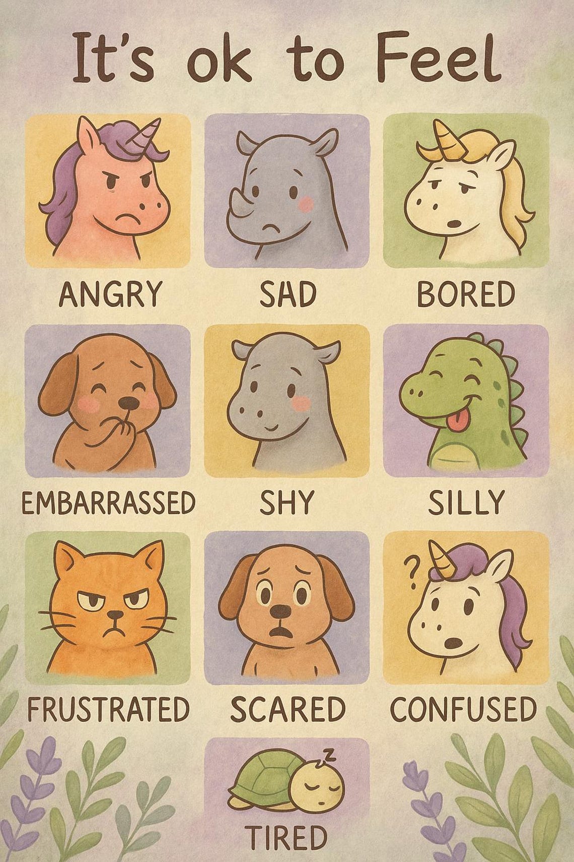Toddler Emotion Chart | 2x3ft Poster | All Feelings Are OK | Montessori ...