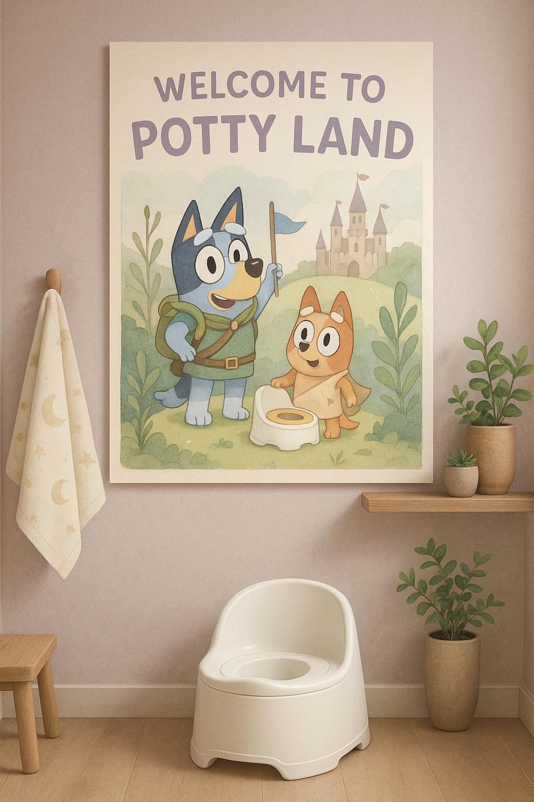 Bluey Inspired Potty Training Poster: Welcome to Potty Land (digital ...