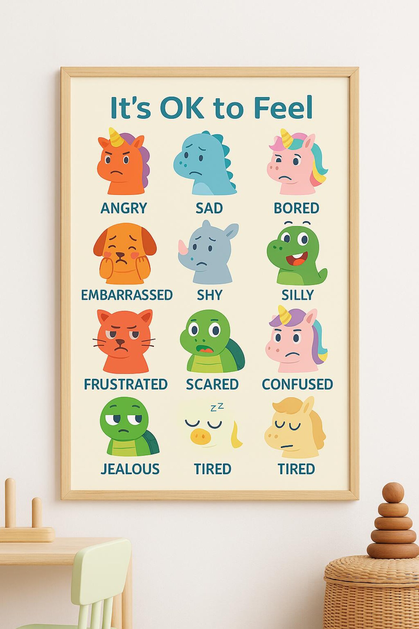 Toddler Emotion Chart | 2x3ft Poster | All Feelings Are OK | Montessori ...