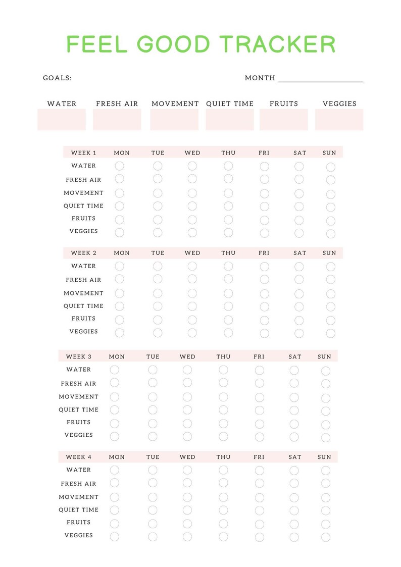 Self Care Planner Printable: Daily Wellness & Mental Health Tracker ...