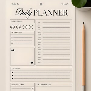 Minimalist Daily Planner Printable: To-do List, Schedule (digital ...