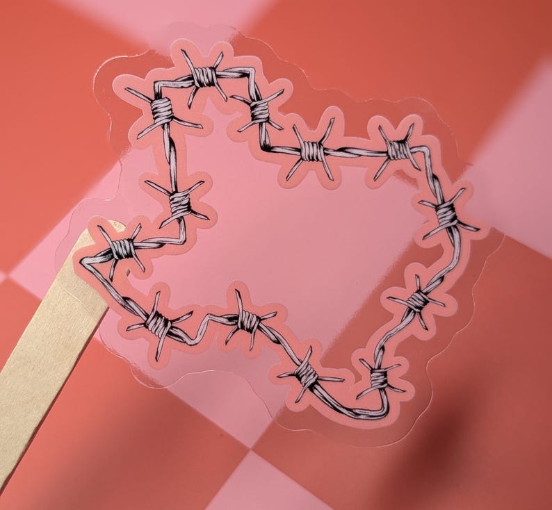 Pink Barbed Wire Texas Clear Sticker - Etsy