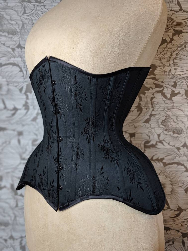 Floral Broche Longline Conical Rib Waist Training Corset - Etsy