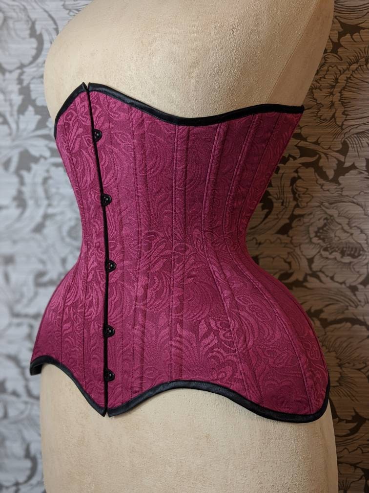 Bordeaux Longline Conical Rib Waist Training Corset - Etsy UK