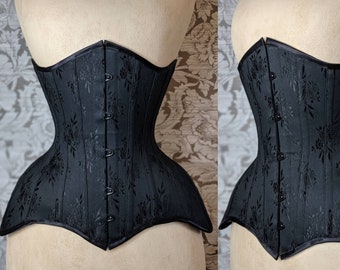 BESPOKE Black Lace Longline Conical Rib Waist Training Corset | Etsy