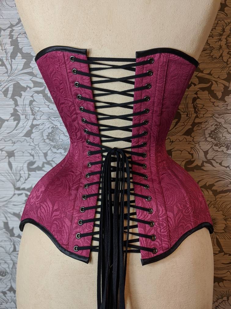 Bordeaux Longline Conical Rib Waist Training Corset - Etsy