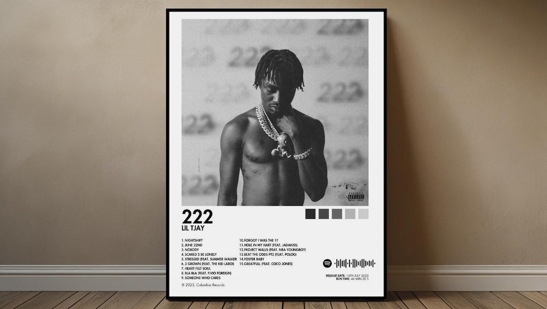 Lil Tjay Album - 222 (digital): Digital Art, Wall Art, Music Album ...
