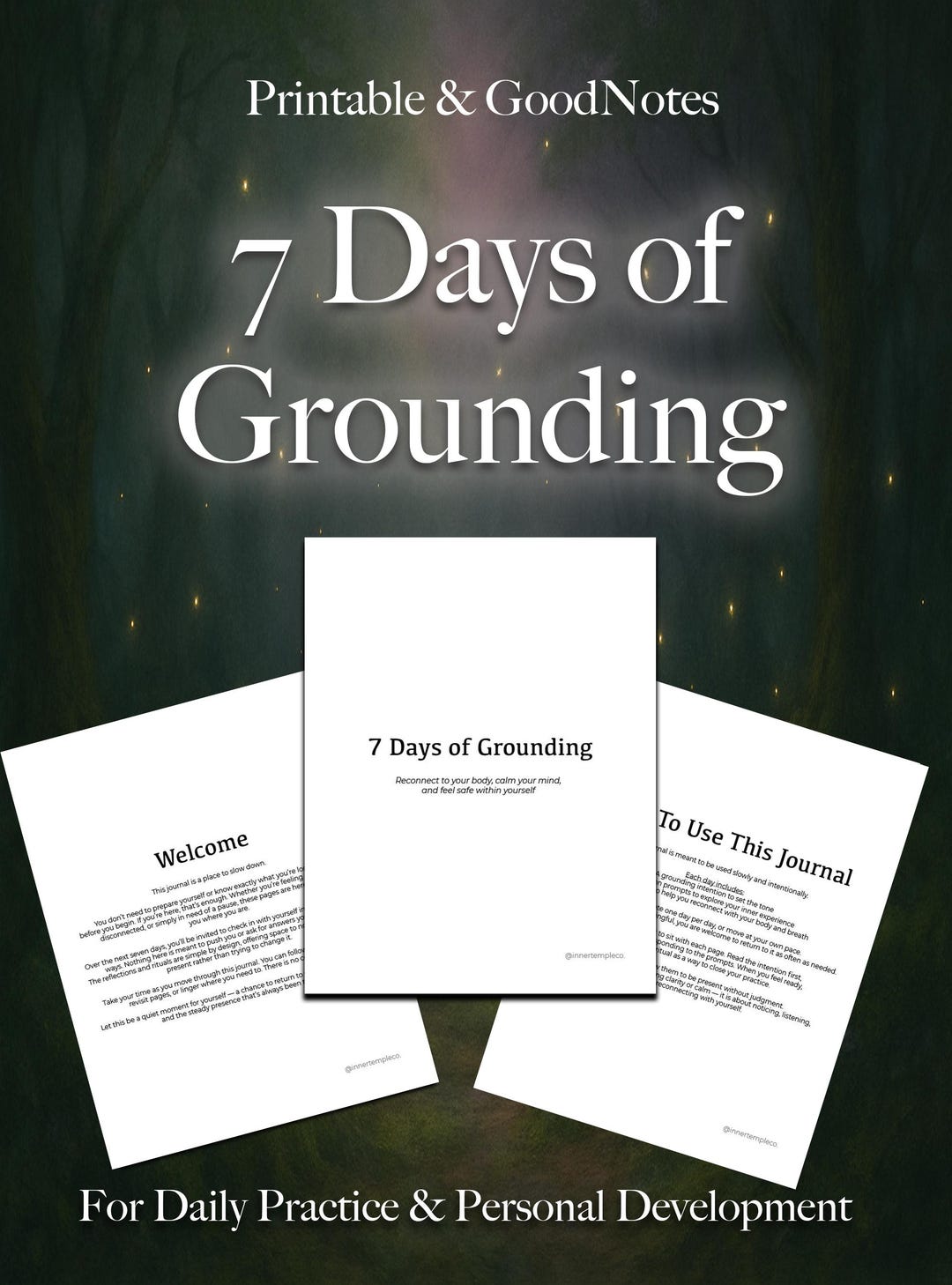 7 Days of Grounding Printable | Anxiety Relief and Nervous System Reset ...