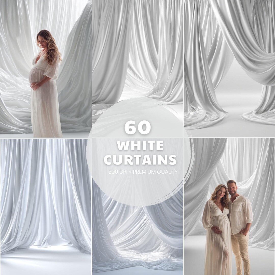 White Curtains Studio Background: Maternity & Newborn Photo Overlays - Etsy