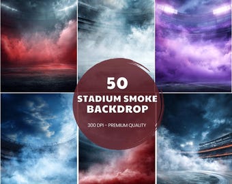 35 Smokey Football Stadium Digital Backdrops: Sports Photography Poster ...