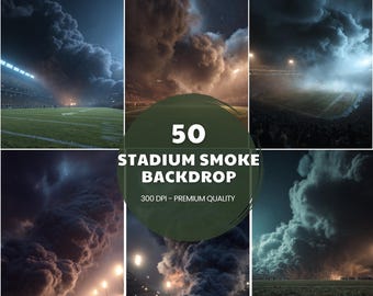 35 Smokey Football Stadium Digital Backdrops: Sports Photography Poster ...