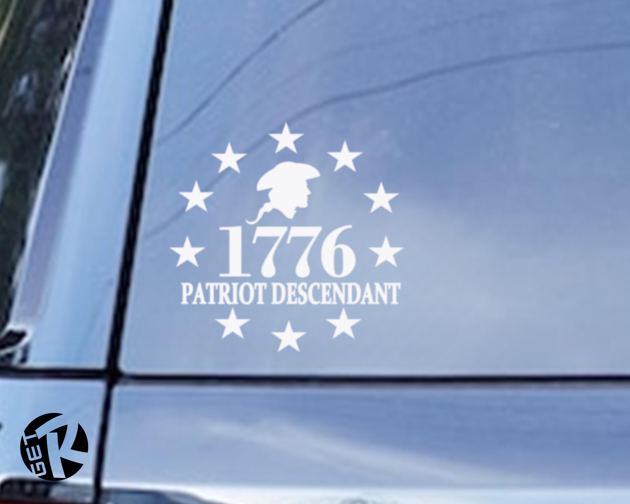 1776 Patriot Descendant Car Decal - Etsy