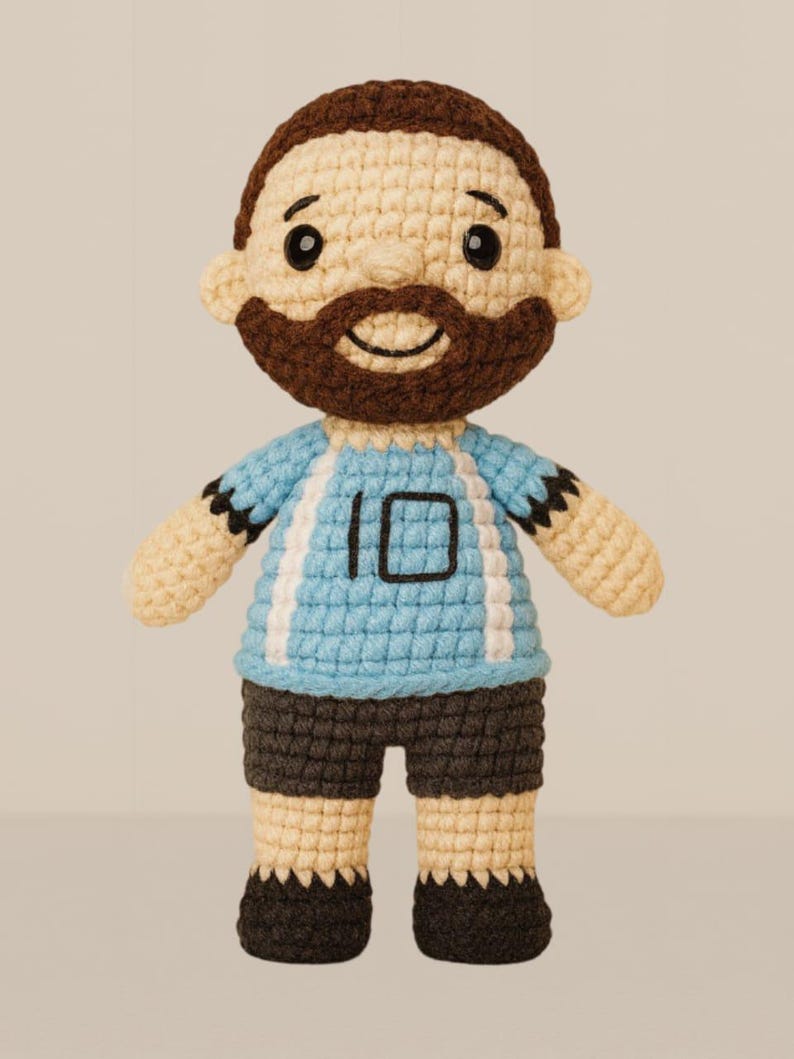 Inspired by Lionel Messi Crochet Pattern | Amigurumi Soccer Doll 15 ...
