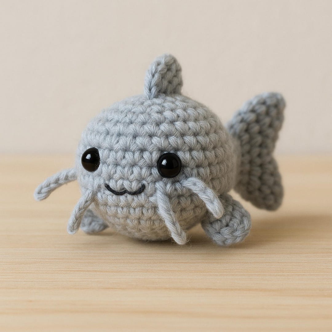 Catfish Crochet Pattern • 5 Inch Amigurumi Fish • Easy Small Crochet ...