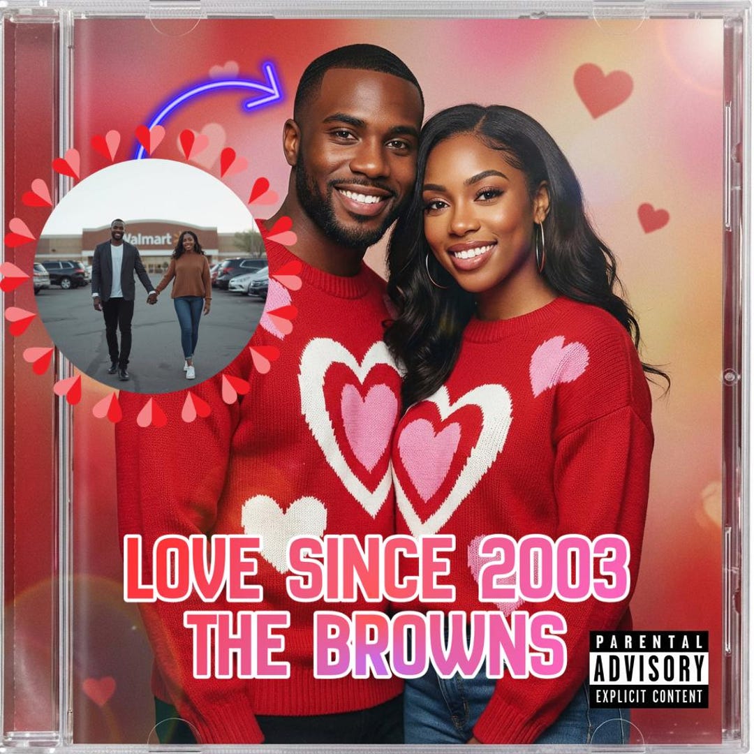 Custom 2000s Album Cover Valentine's Day Couple PNG Digital Download ...