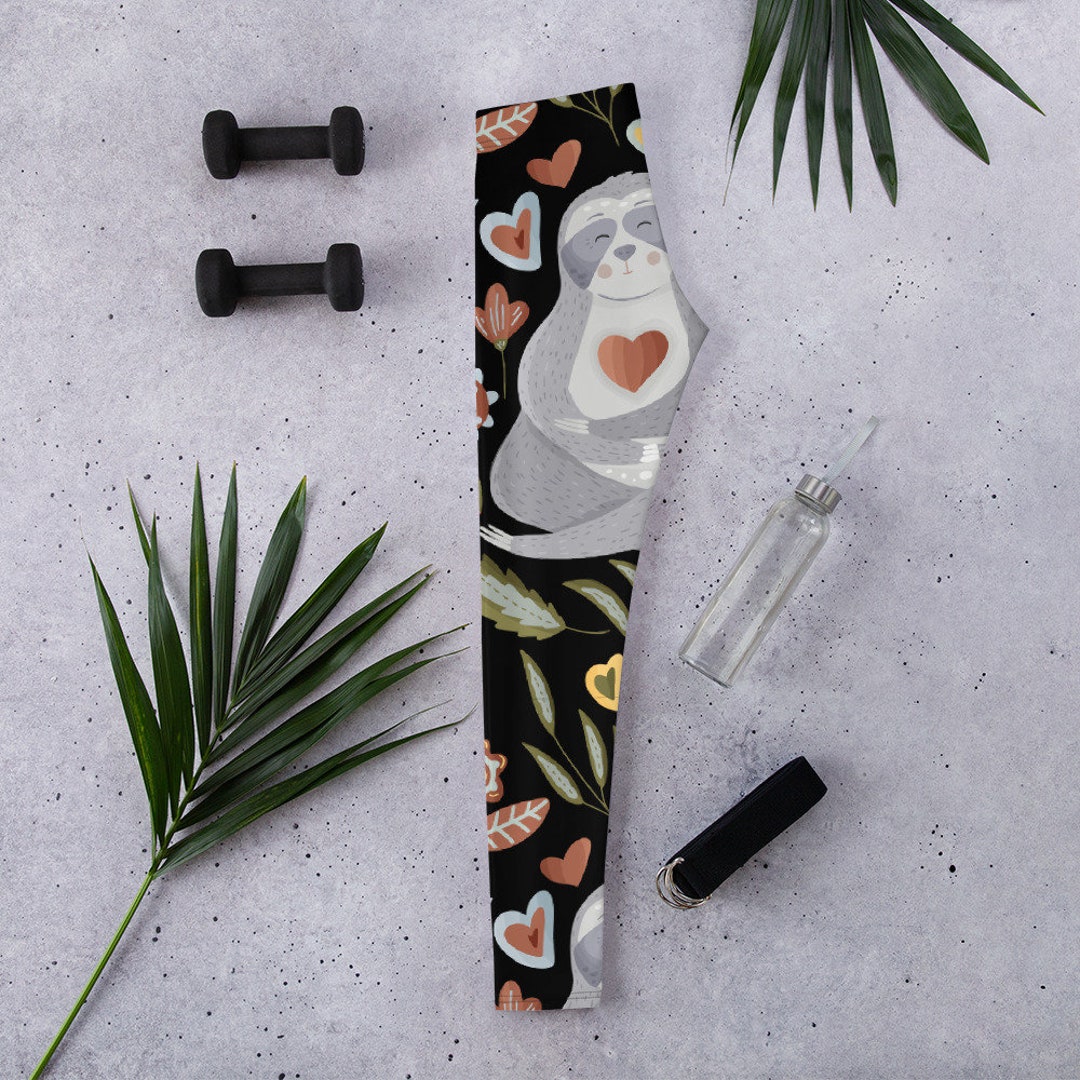 Leggings, Sloth Leggings for Women, Leggings With Sloth, Sloth Pattern ...