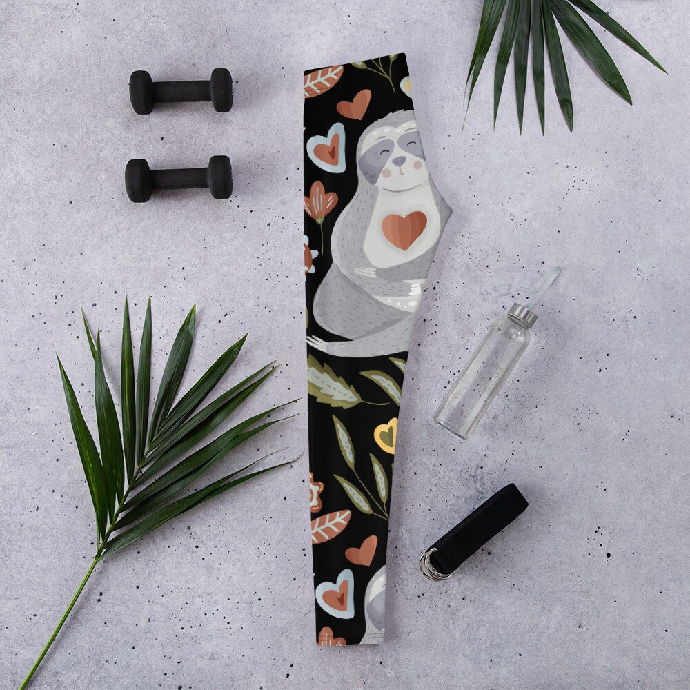 Leggings, Sloth Leggings for Women, Leggings With Sloth, Sloth Pattern ...