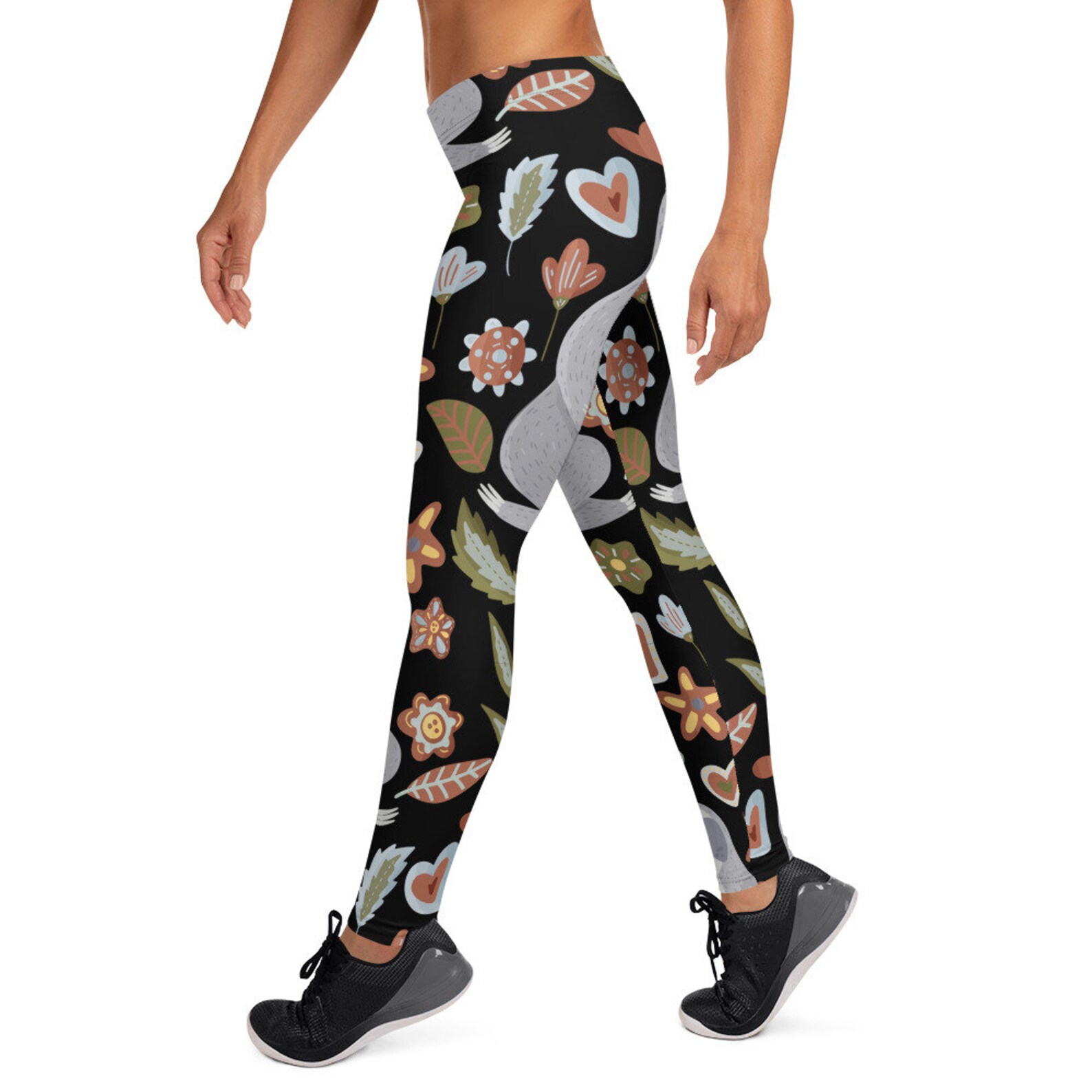 Leggings, Sloth Leggings for Women, Leggings With Sloth, Sloth Pattern ...