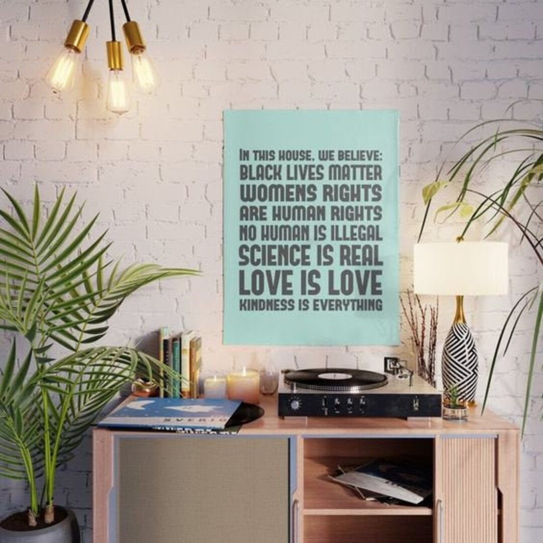 House Rules Liberal Values Poster, Feminist Wall Art, Love is Love ...