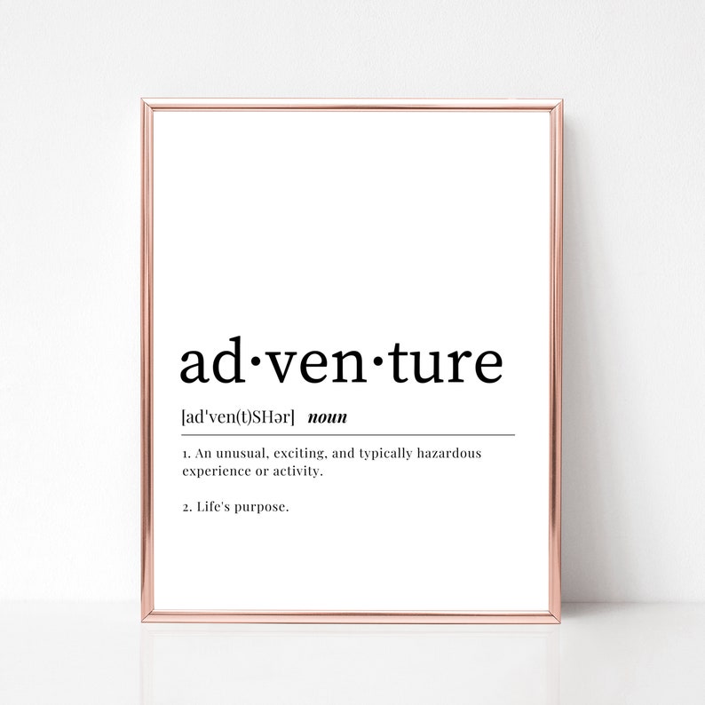 Adventure Dictionary Printable Wall Art Digital Download | Etsy