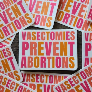 Vasectomies Prevent Abortions Sticker, Pro Choice Sticker, Feminist Car ...