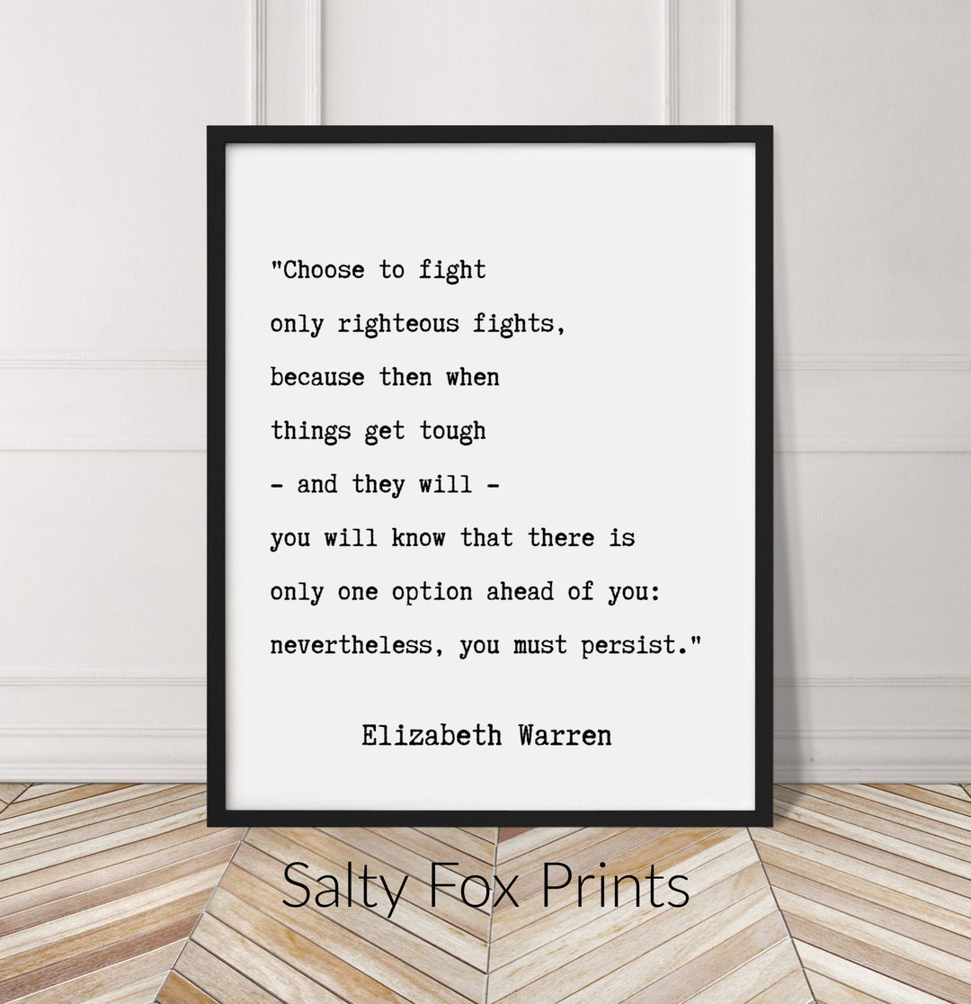 Elizabeth Warren Poster, Nevertheless You Must Persist, Nevertheless ...