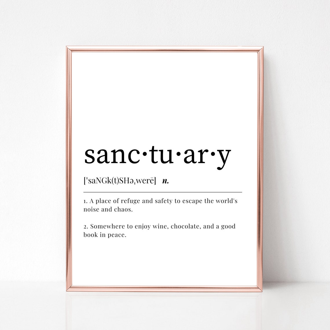 Sanctuary Definition Printable Wall Art Dictionary Wall Art | Etsy