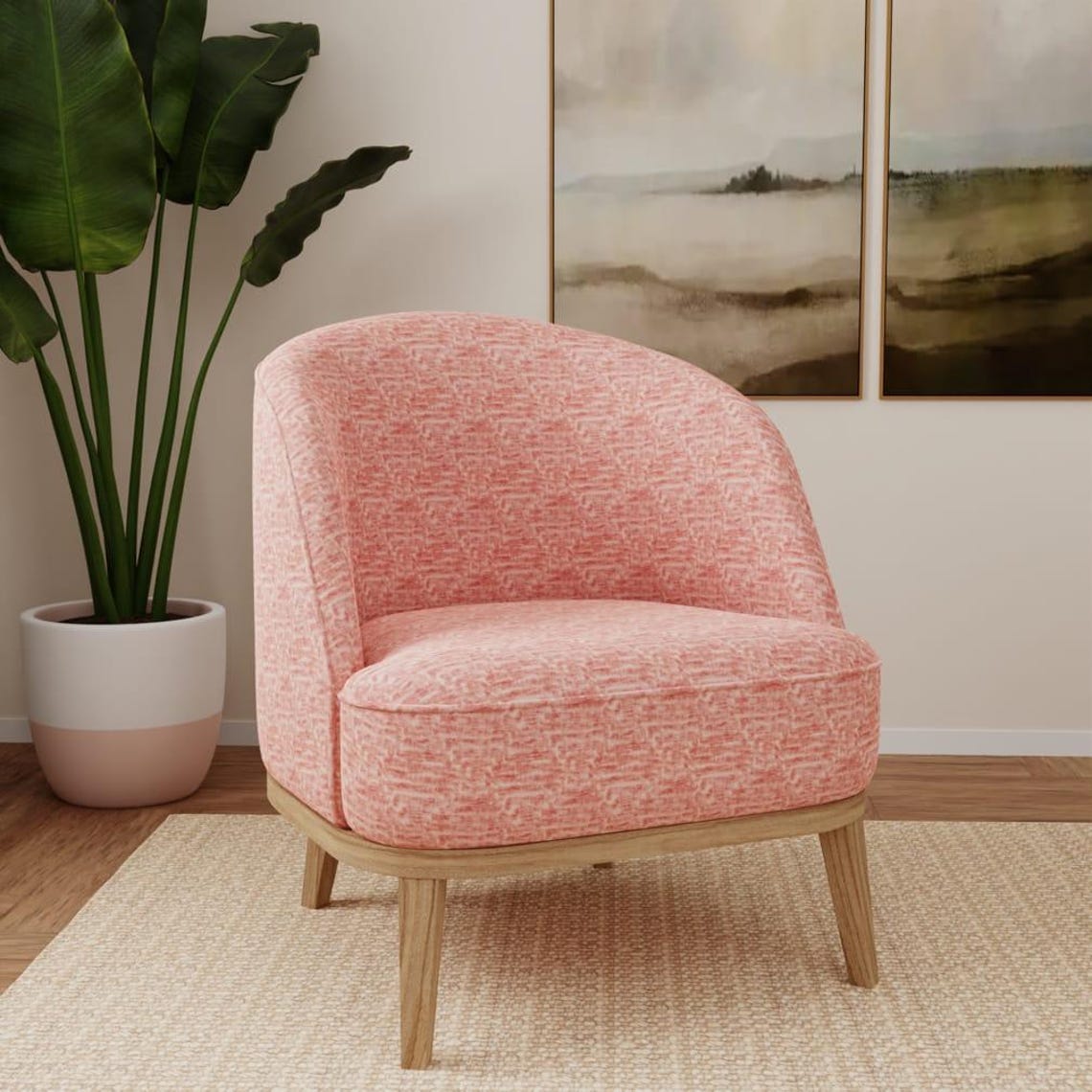 Heavily Textured Blush Peach Pink Velvet Upholstery Fabric by the Yard ...