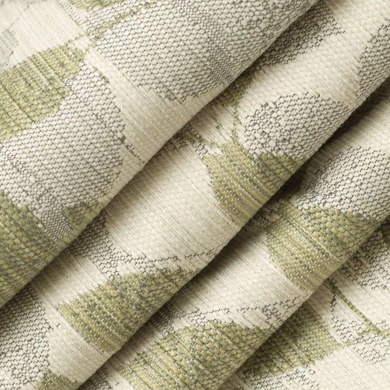 Leafy Green Chenille Upholstery Cleanable Performance Fabric by the ...