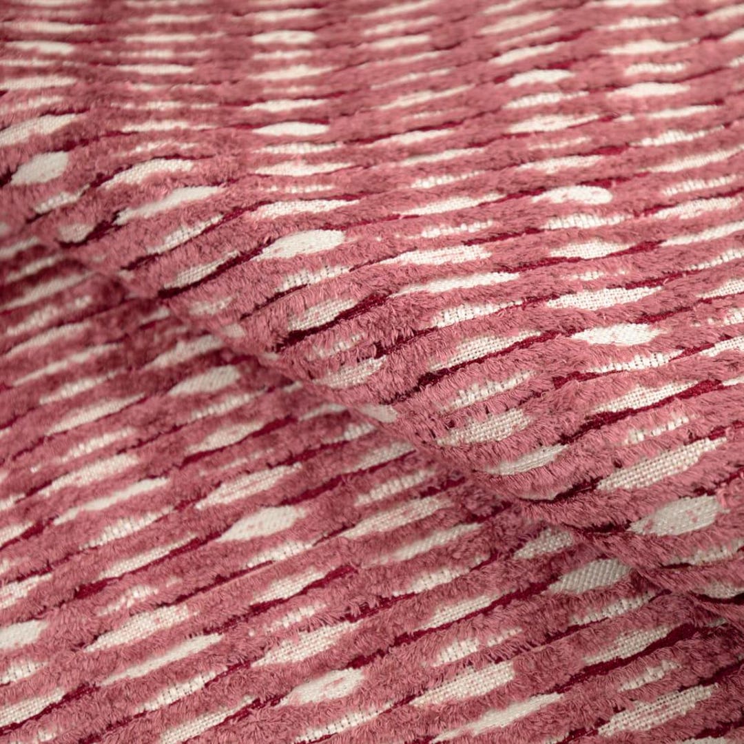 Blush Berry Burgundy Shaggy Heavily Textured Upholstery Fabric by the ...