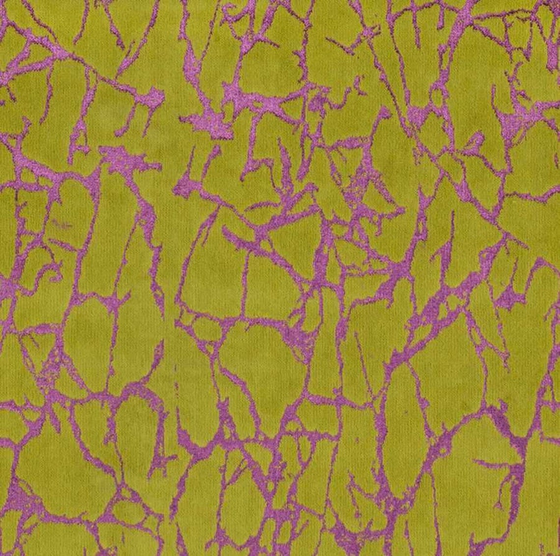 Chartreuse Green Lavender Purple Velvet Contemporary Maximalist ...