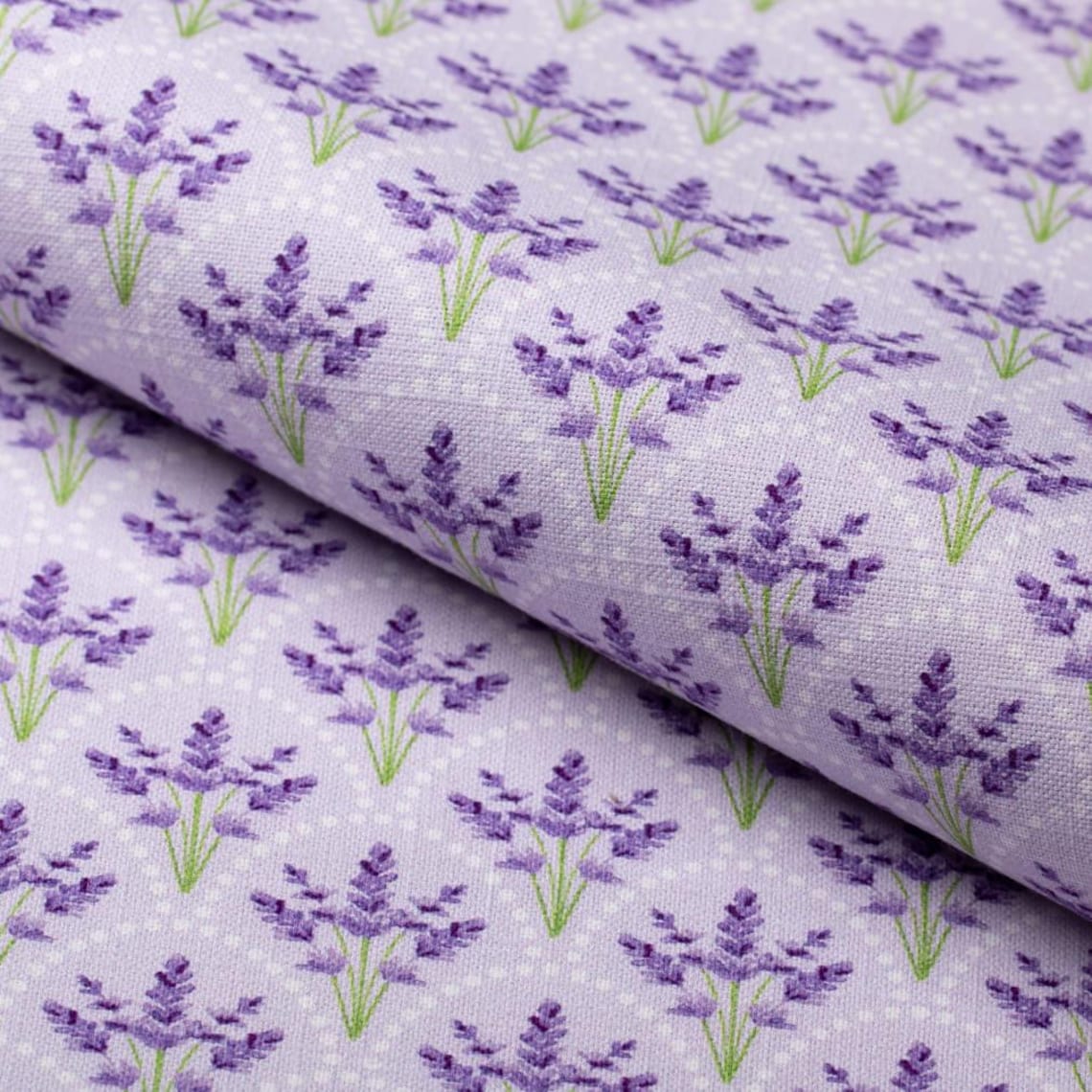 Lavender Flower Fields Cotton Fabric - Upholstery & Drapery Fabric by ...