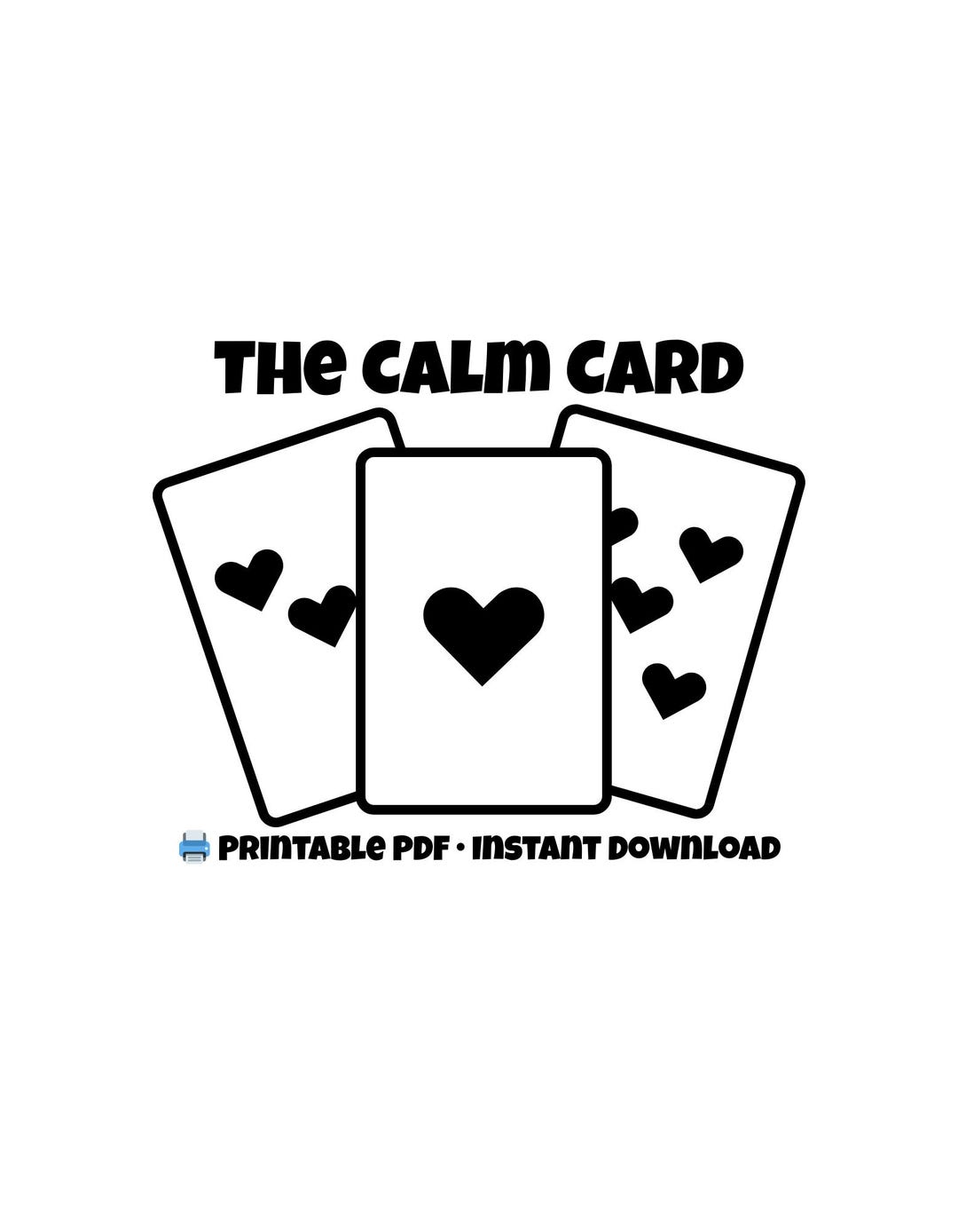 The Calm Card | Printable Anxiety Relief Cheat Sheet | Quick Self ...
