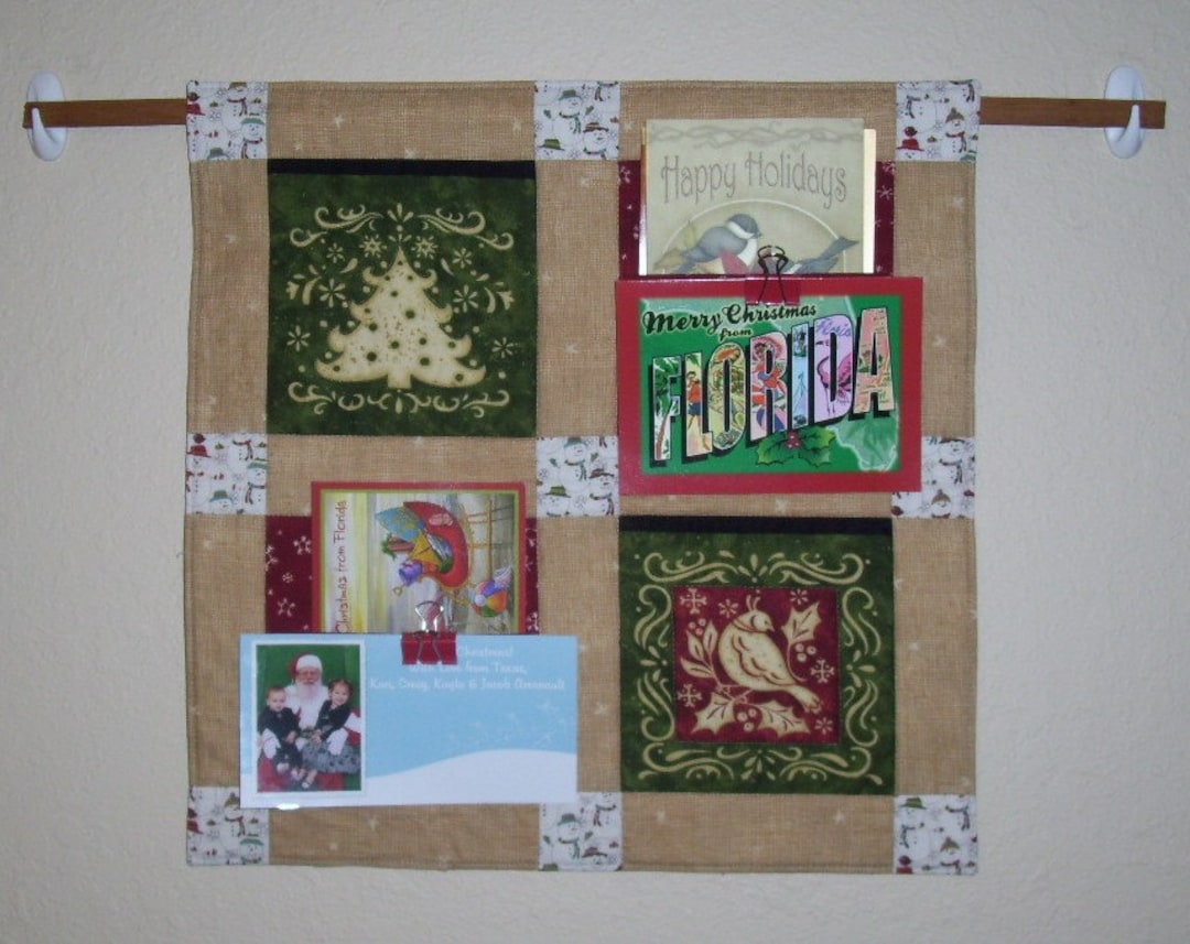 Quilted Christmas Card Holder - Wall Hanging - Etsy