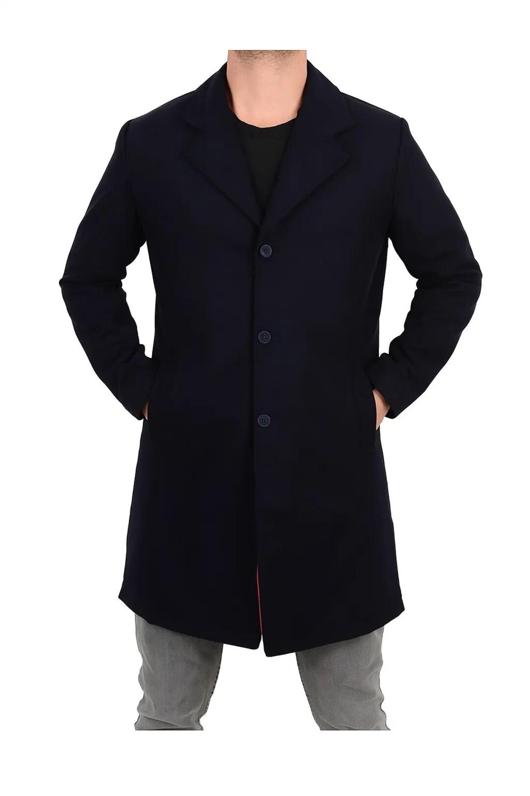 Handmade Men’s Wool Peacoat | Vintage Doctor Style Long Overcoat ...