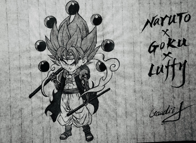 Naruto X Goku X Luffy SUMI-E Art, Hand-painted Anime Desk Decor - Etsy