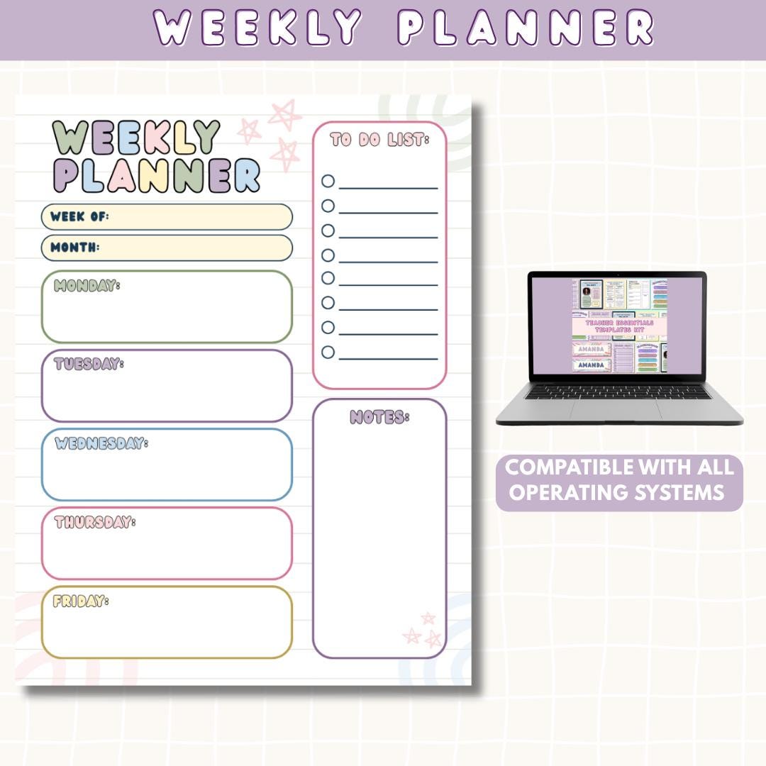 Editable Teacher Template Kit | Classroom Organization (canva) - Etsy